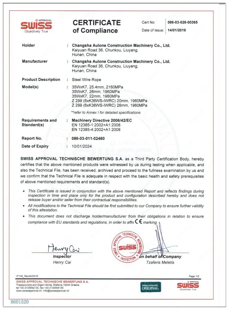 Aulone | High performance wire rope manufacturer you can reply on